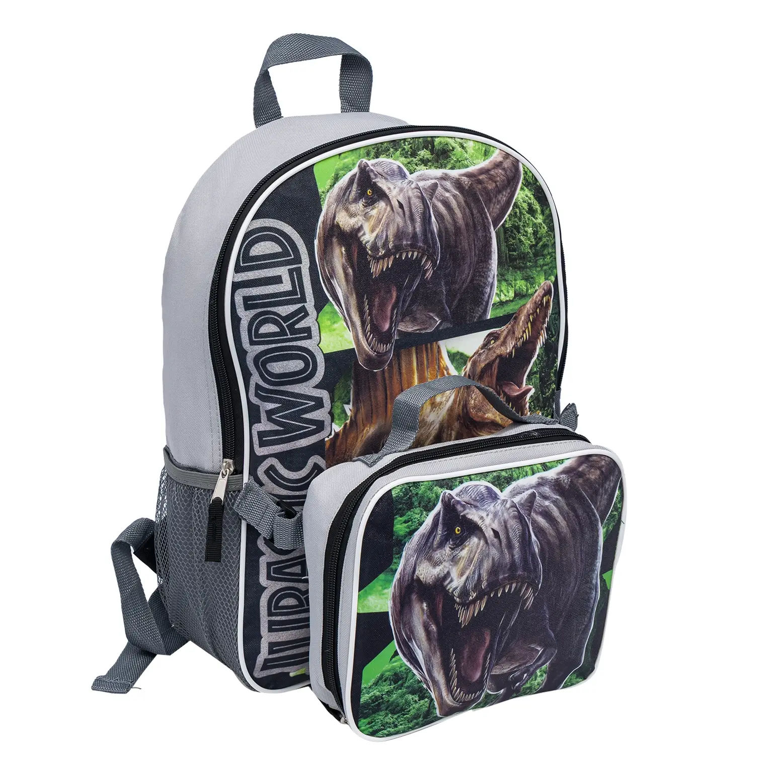 Wholesale Jurassic World Dinosaur Explorer Kids Backpack and Lunchbox 15 in - Green and Grey ...