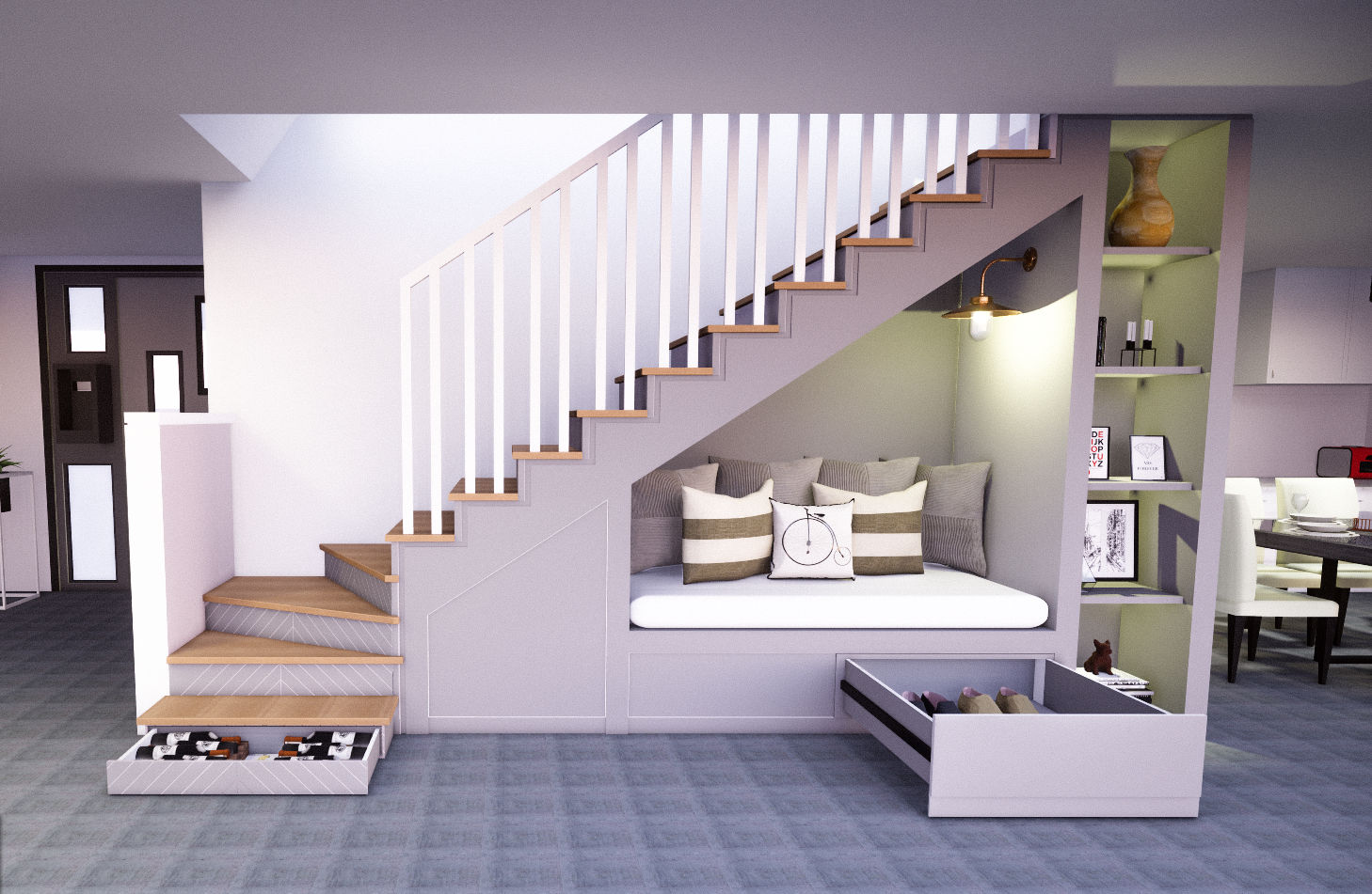 15 Inspirasi Desain Lemari Bawah Tangga- Pashouses