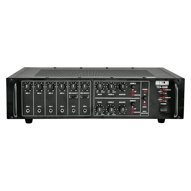 Ahuja TZA 2000® Mixer Amplifiers | 200 Watts | 2 Zone Mixer Amplifier Ahuja TZA 2000® Mixer Amplifiers | 200 Watts | 2 Zone Mixer Amplifier