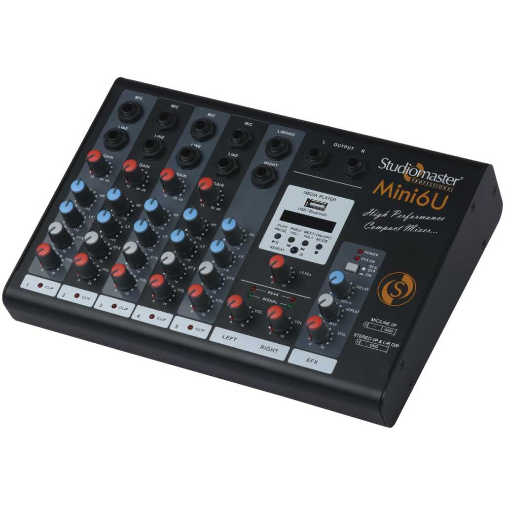 Studiomaster Mini 6U Mixer With Bluetooth, Recording & USB Option (6 ...