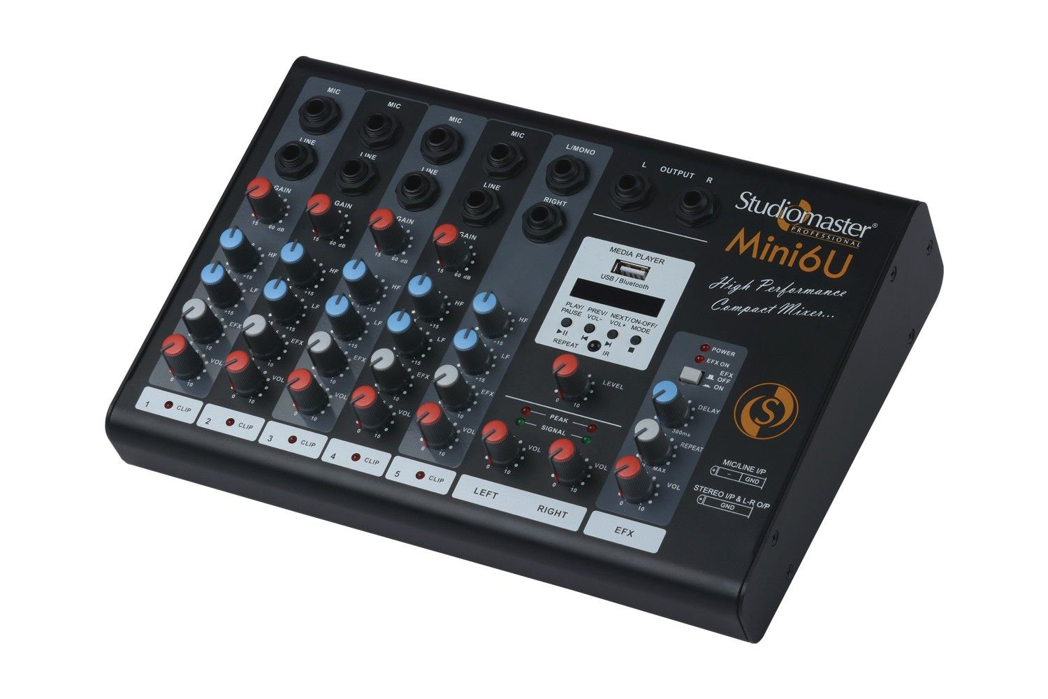 Studiomaster Mini 6U Mixer With Bluetooth, Recording & USB Option (6 ...