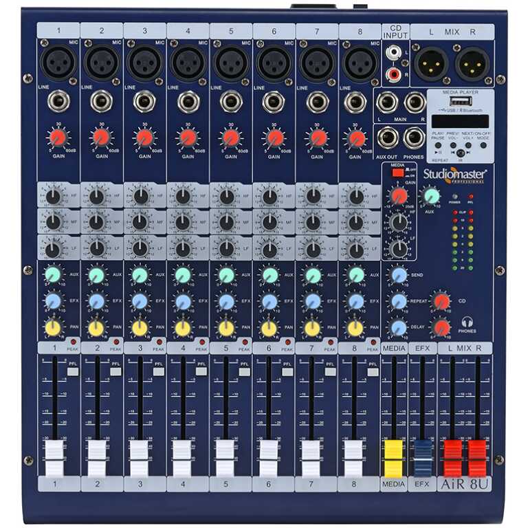 Studiomaster AiR 8U Mixer (8 Channel) | With Recording Option