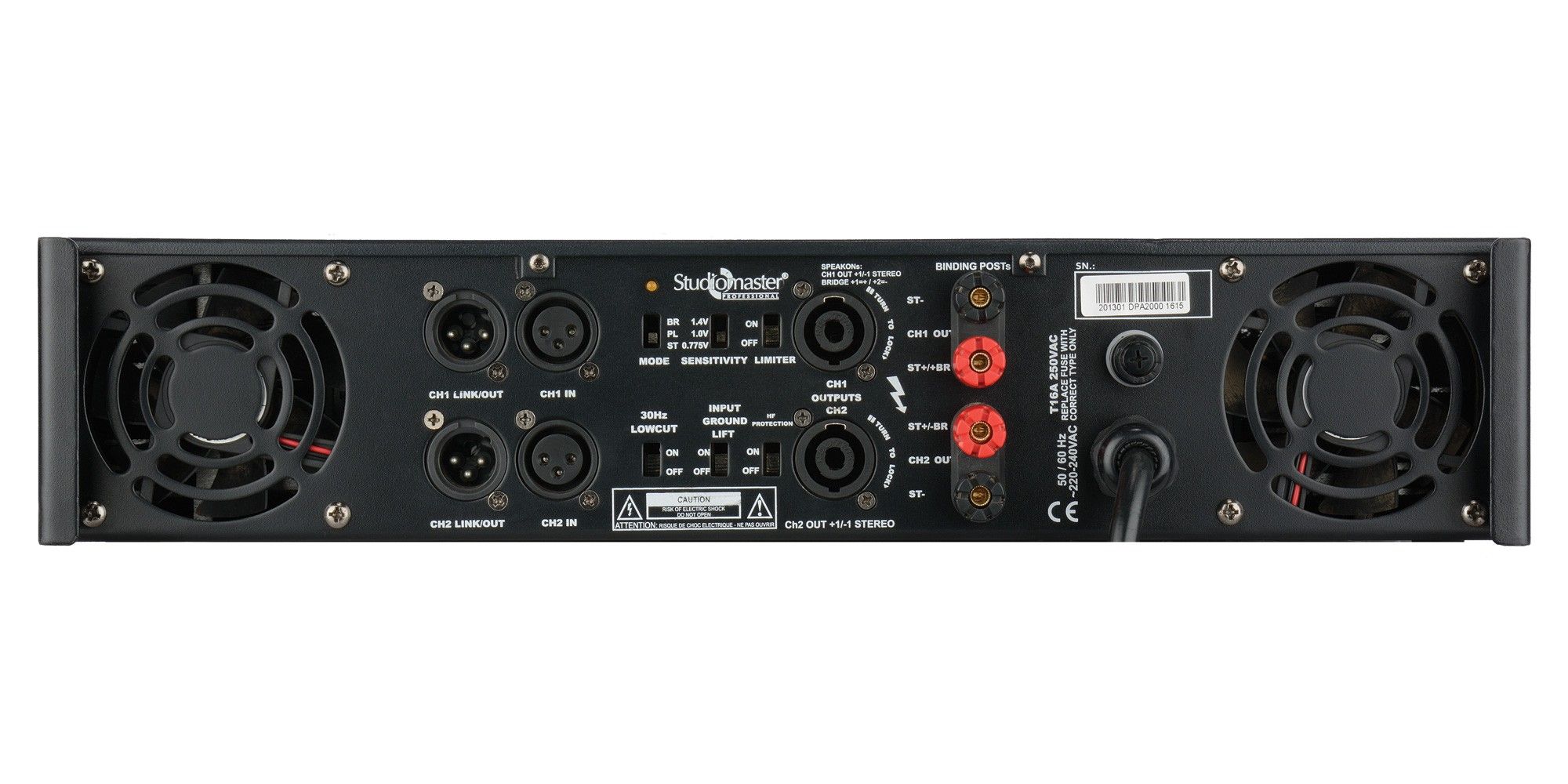 Studiomaster DPA 2000 Dual Channel Amplifier (2250+2250watts)