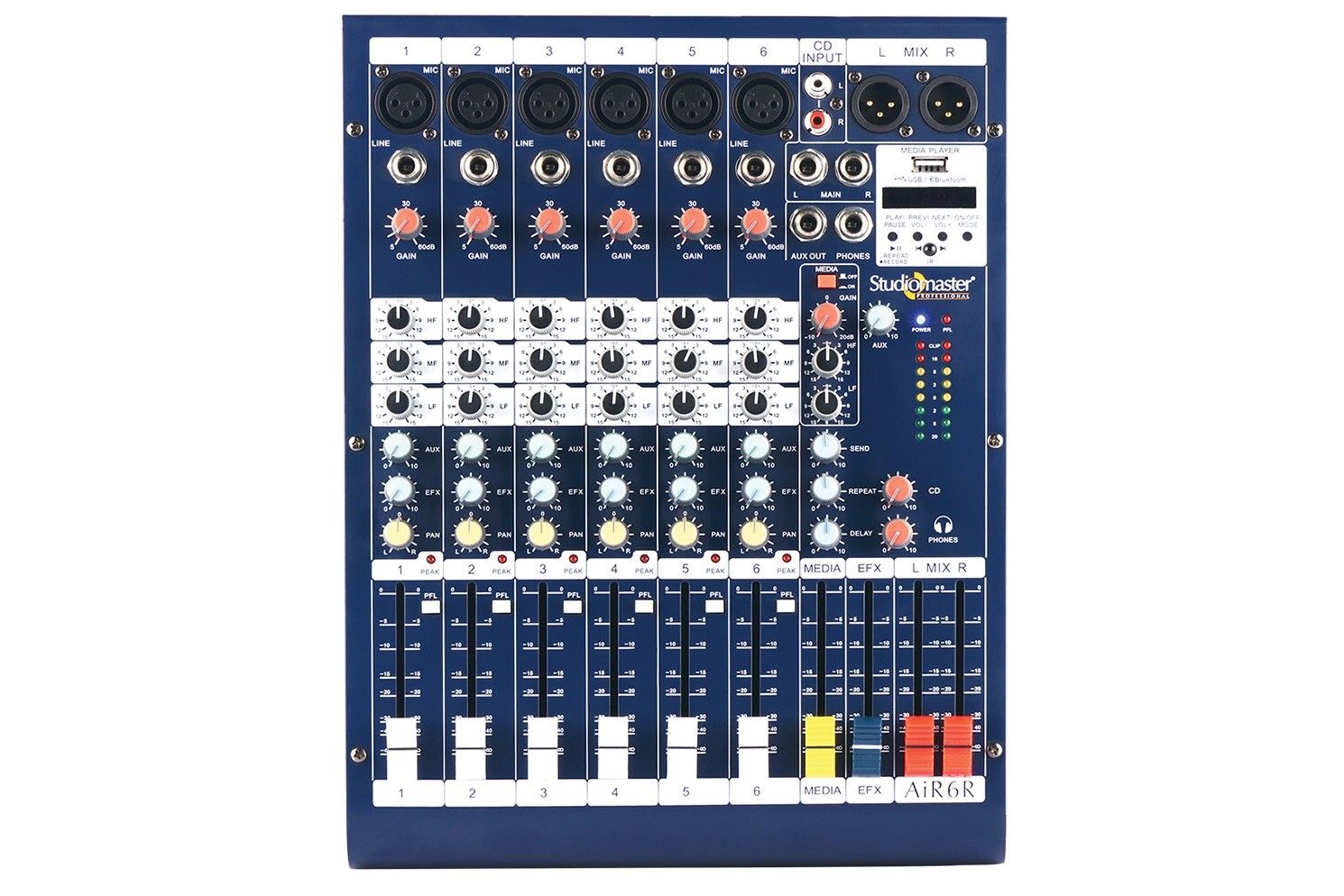 Studiomaster AiR 6R Mixer With Bluetooth, USB & Recorder