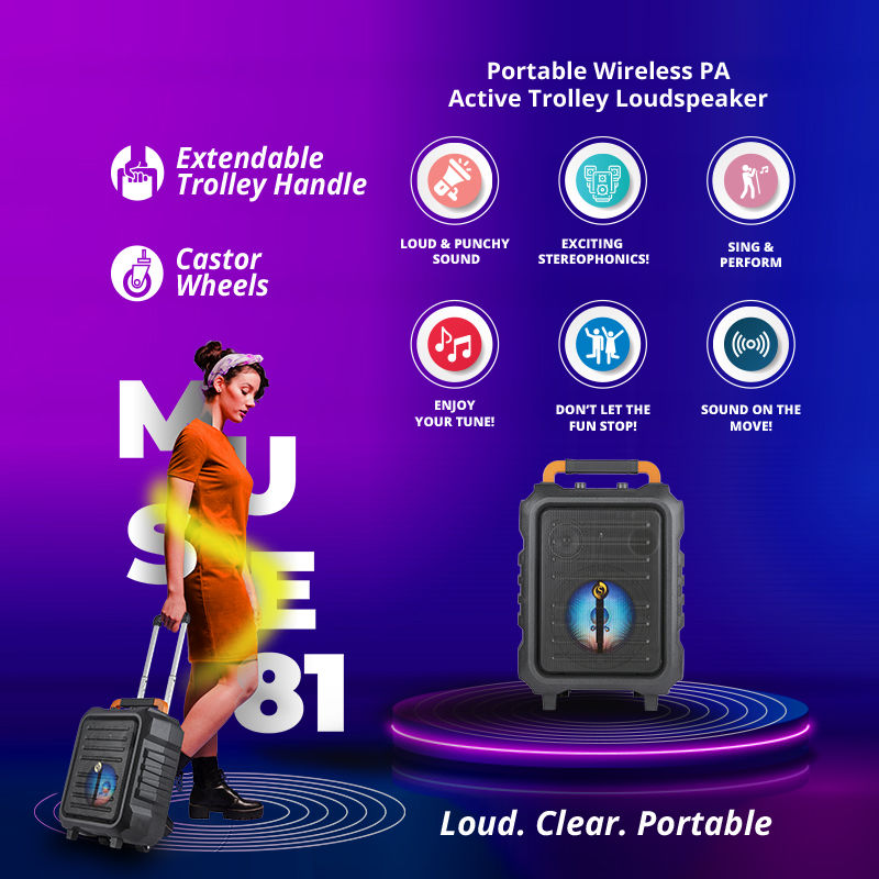 Studiomaster Muse 81 With Bluetooth , USB & Battery Backup