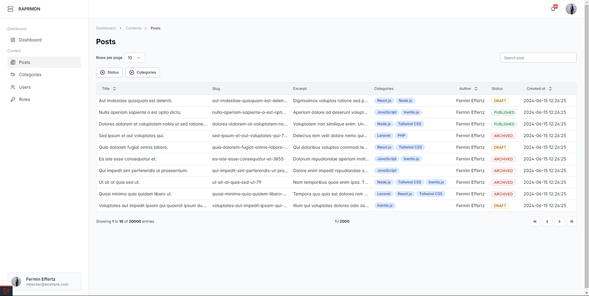Github Raprmdnlaravel Inertia Datatable Laravel Inertia React Datatable