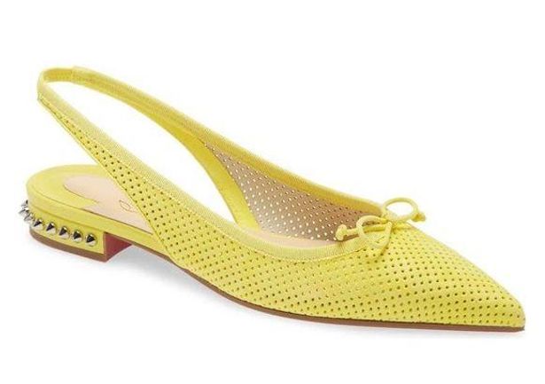 Christian Louboutin Hall Spiked Perforated Suede Veau Velours Slingback ...