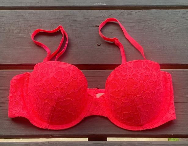 Victorias Secret Neon Lace Multi Way Bra Pink Size 34 B 18 From Leah