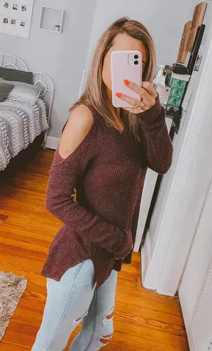 Hollister Burgundy Cold Shoulder Sweater Purple Size M 16 From Victoria