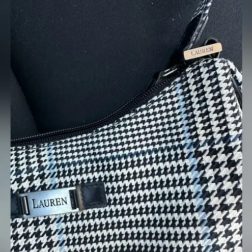 Lauren Vintage Canvas Houndstooth Black Cream Shoulder Bag Lauren Vintage Canvas Houndstooth Black Cream Shoulder Bag