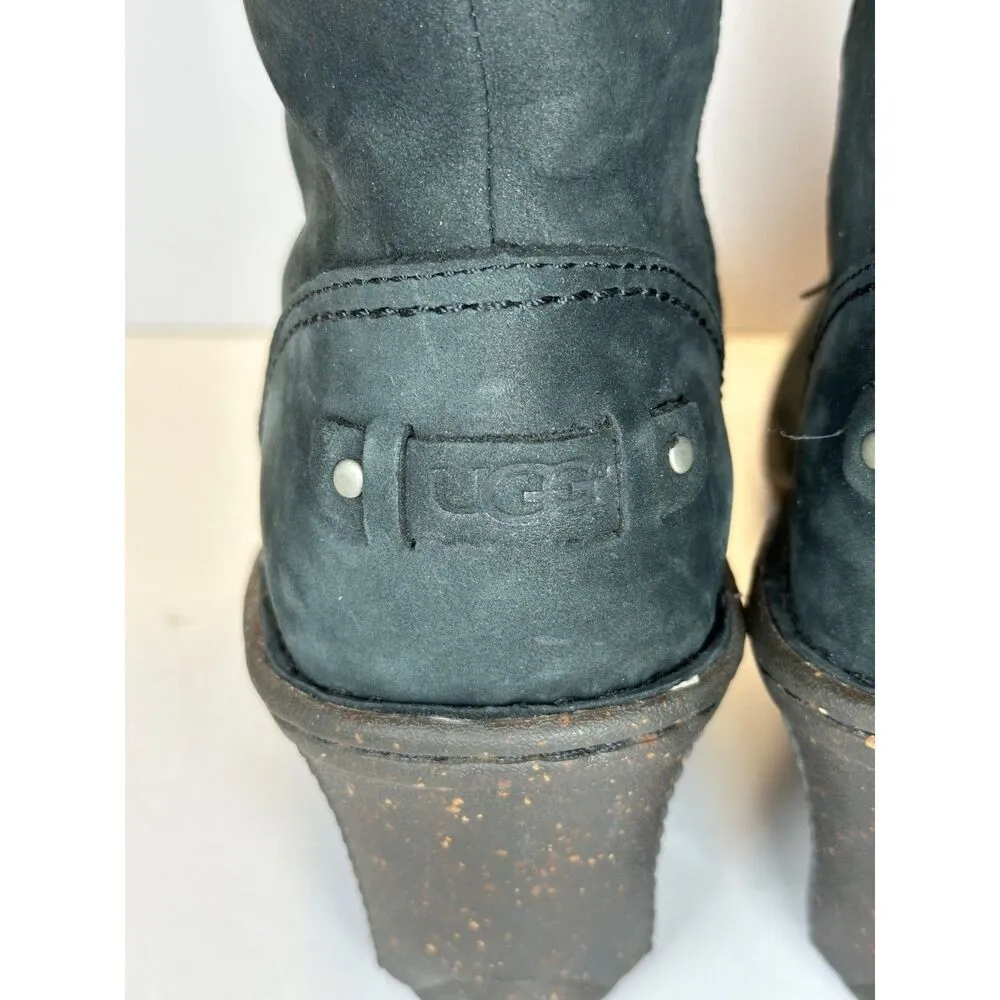 Ugg Women’s 1006145 Black Size 9 Skyfall Suede Wedge Boots Insulated ...