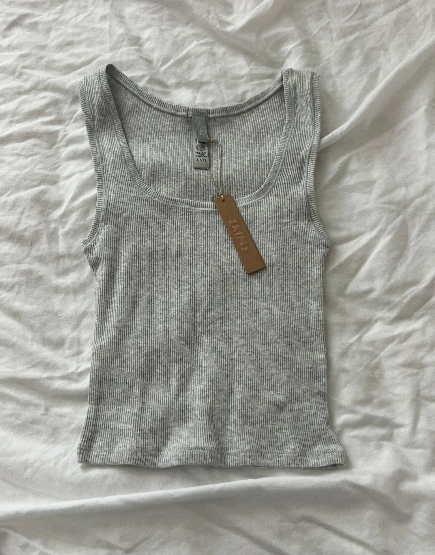 SKIMS cotton rib tank top Size small Condition: NWT Color: light ...