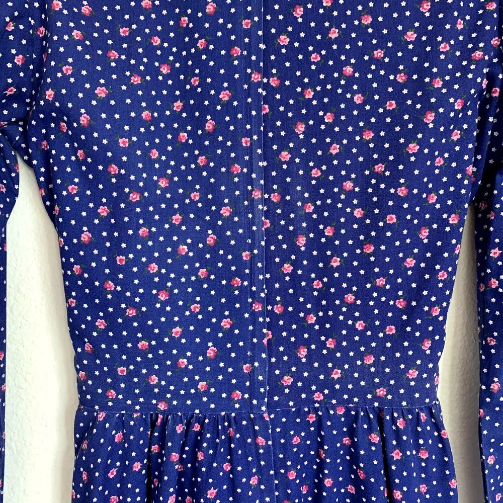 Vintage 80s Gunne Sax Calico Floral Prairie Midi Dress in Blue Size ...