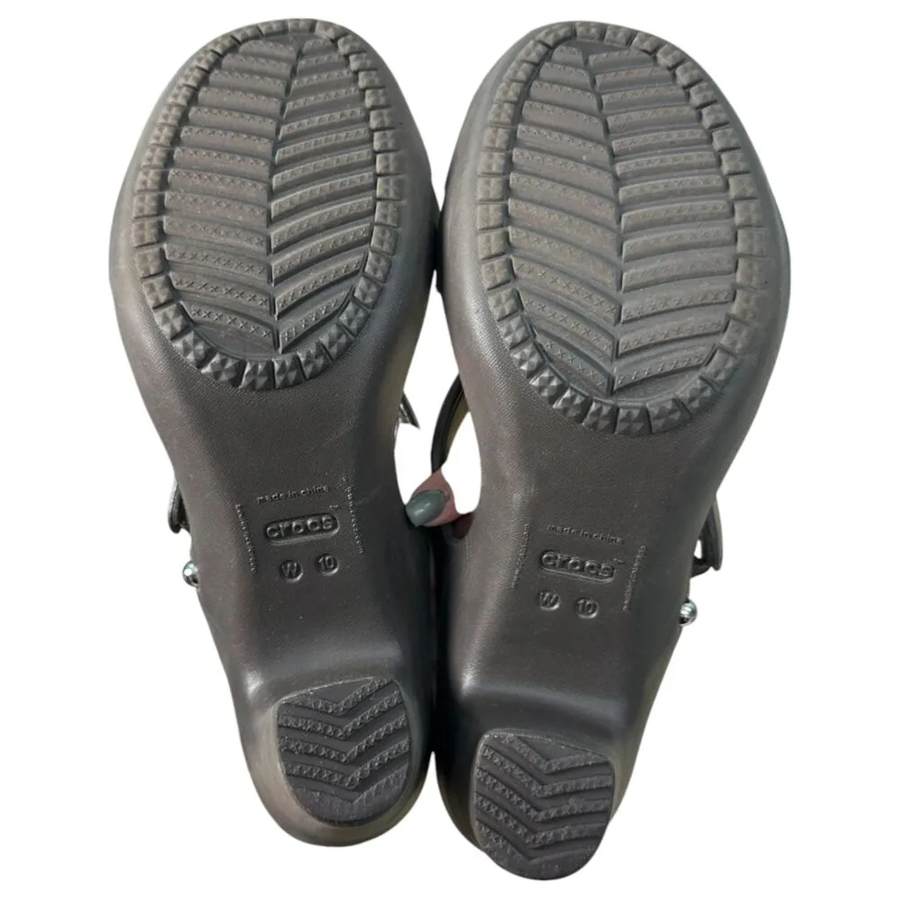 CROCS Cyprus IV Heel Espresso Brown Sandal Heels Size 10 - $35 - From ...