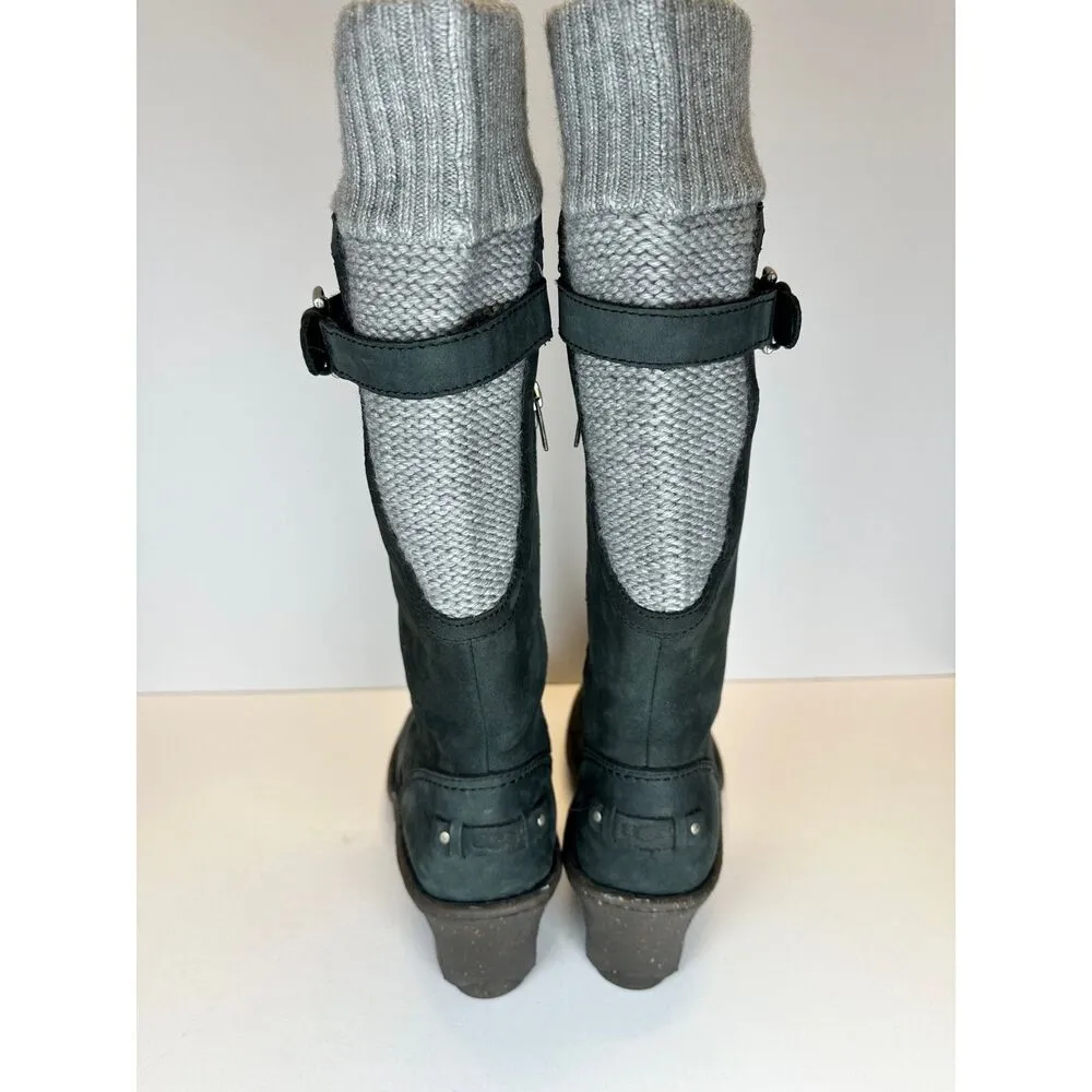 Ugg Women’s 1006145 Black Size 9 Skyfall Suede Wedge Boots Insulated ...