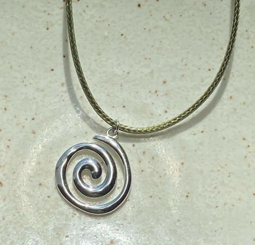 Handmade stainless steel spiral swirl uzumaki funky boho grunge style ...