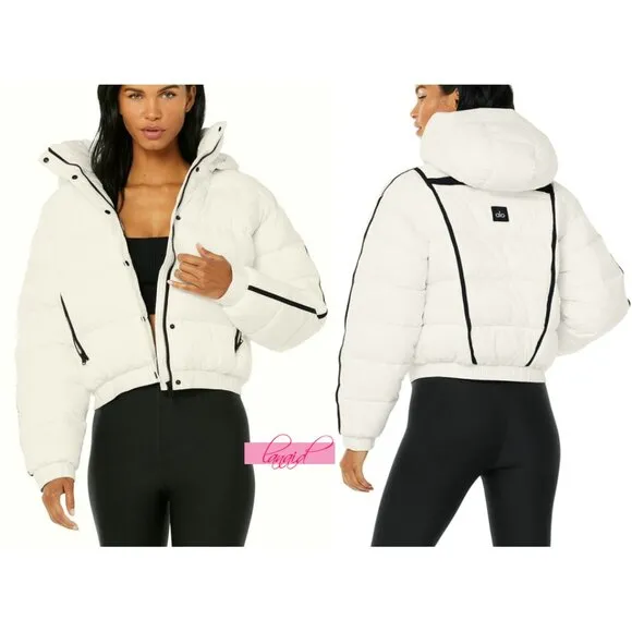 Alo Yoga Alo Aspen Love Puffer Jacket Ivory Warm Winter Snow Cold ...
