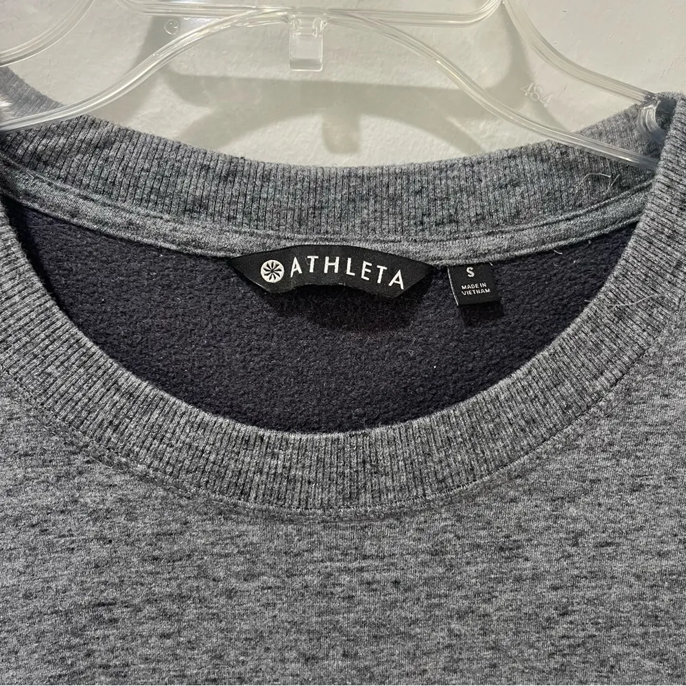 Athleta Women's Small Gray Pullover Sweater Long Sleeve Cotton Blend RN ...