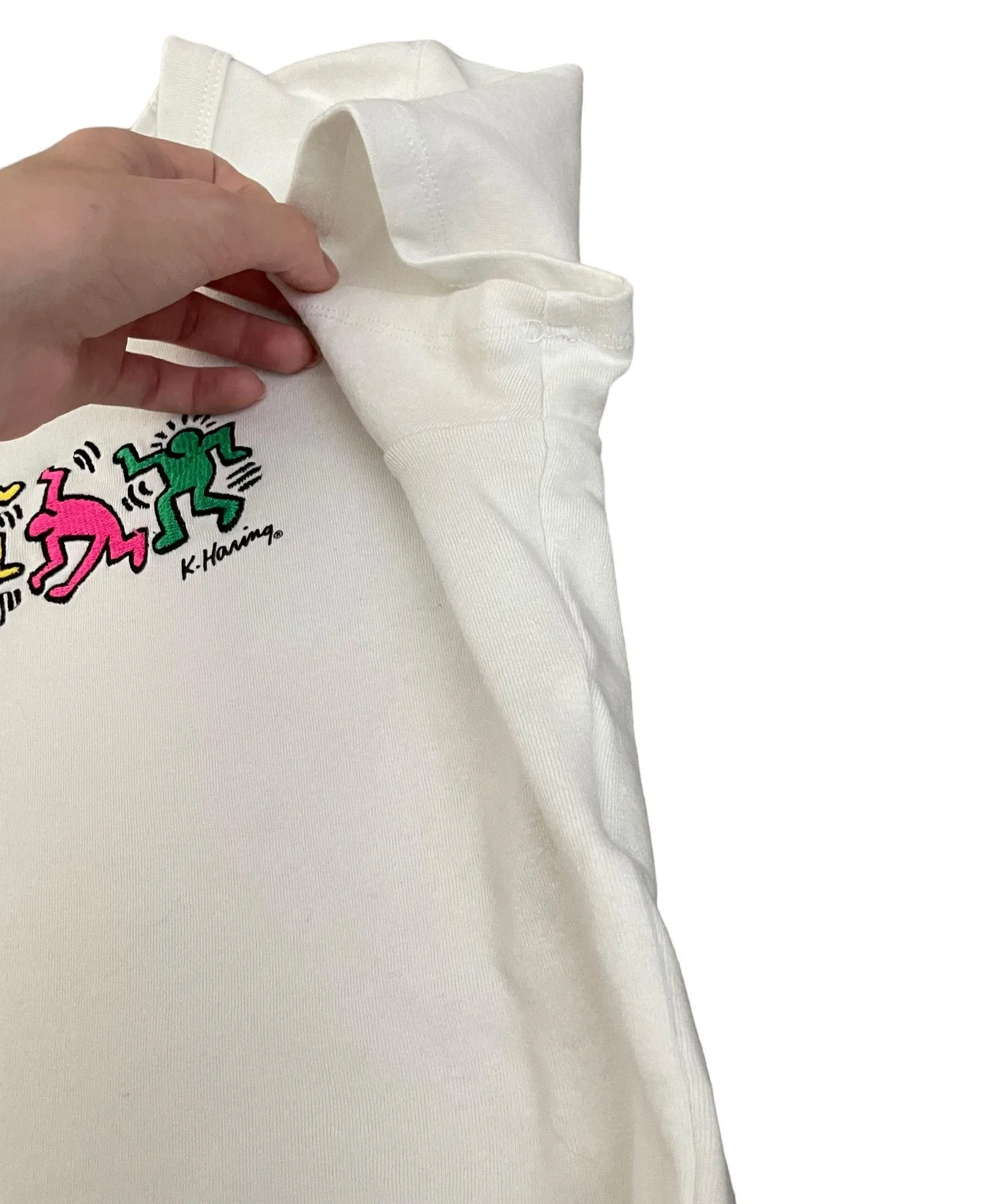 Cotton On Keith Haring x White Keith Haring Art Rainbow Embroidered ...