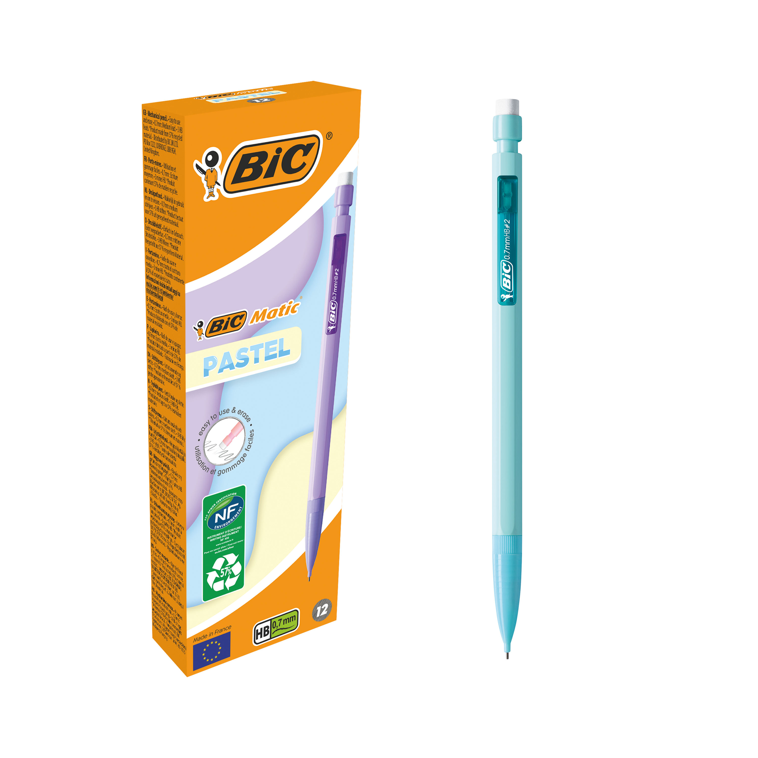 Bic Matic Mechanical Pencil 0.7 Pastel Pack of 12 511060 BC71454