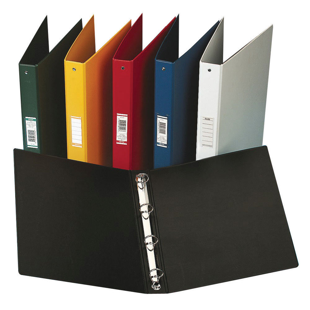 Elba 4 Ring Binder PVC A4 Black OEM 1301 10