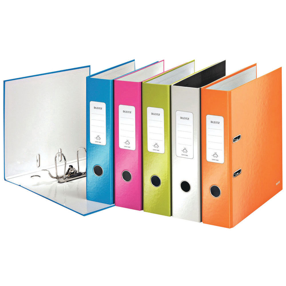 Leitz Wow 180 Lever Arch File 80mm A4 Assorted (10 Pack) 10051099