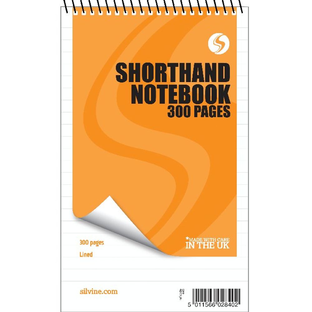 Silvine Feint Ruled Spiral Bound Shorthand Notebook 300 Pages 127x203mm ...