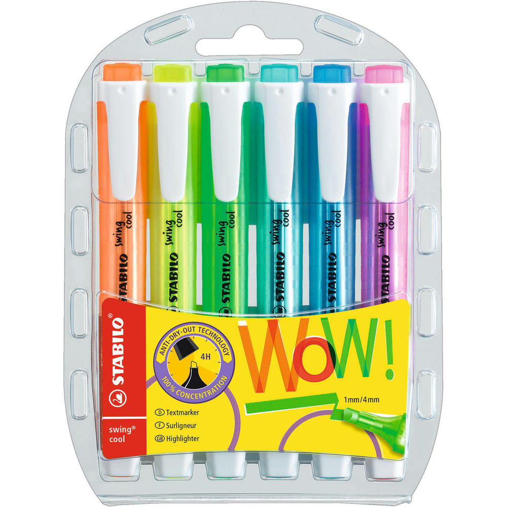 Stabilo swing cool Assorted Highlighters (6 Pack) 275/6-3