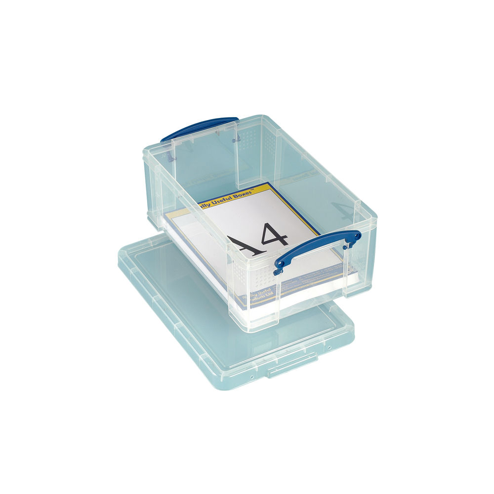 Really Useful 9L Plastic Storage Box With Lid 395x255x155mm Clear 9C