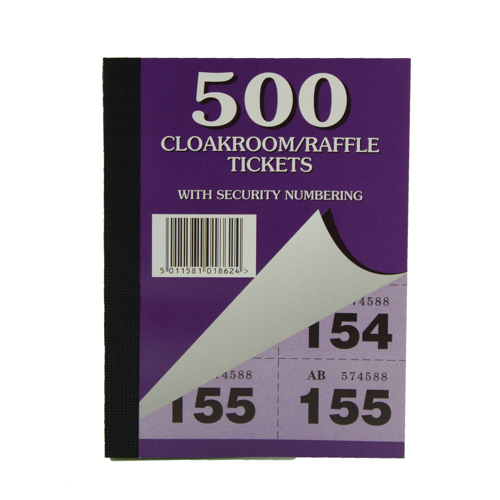 Cloakroom and Raffle Tickets 1-500 (12 Pack) CRT500
