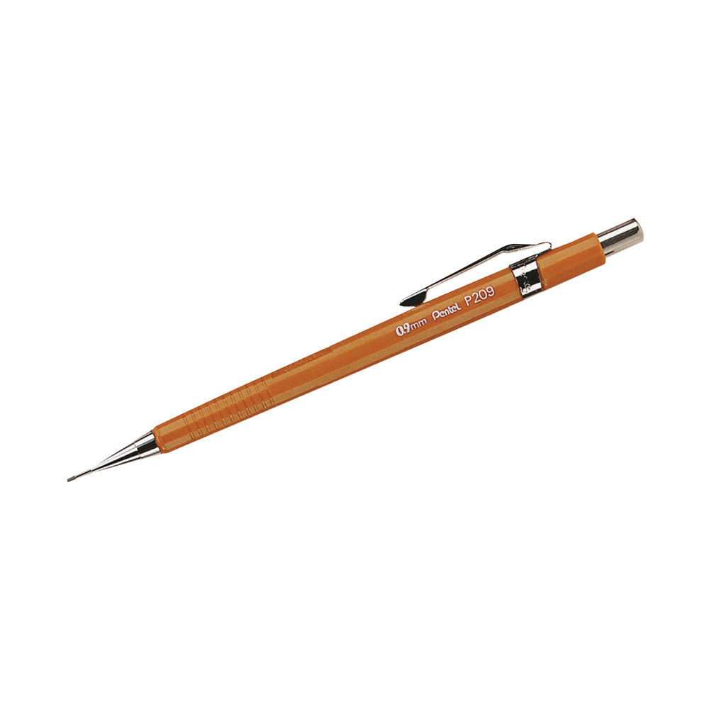 Pentel P200 Automatic Pencil Broad 0.9mm Yellow Barrel Pack of 12 P209