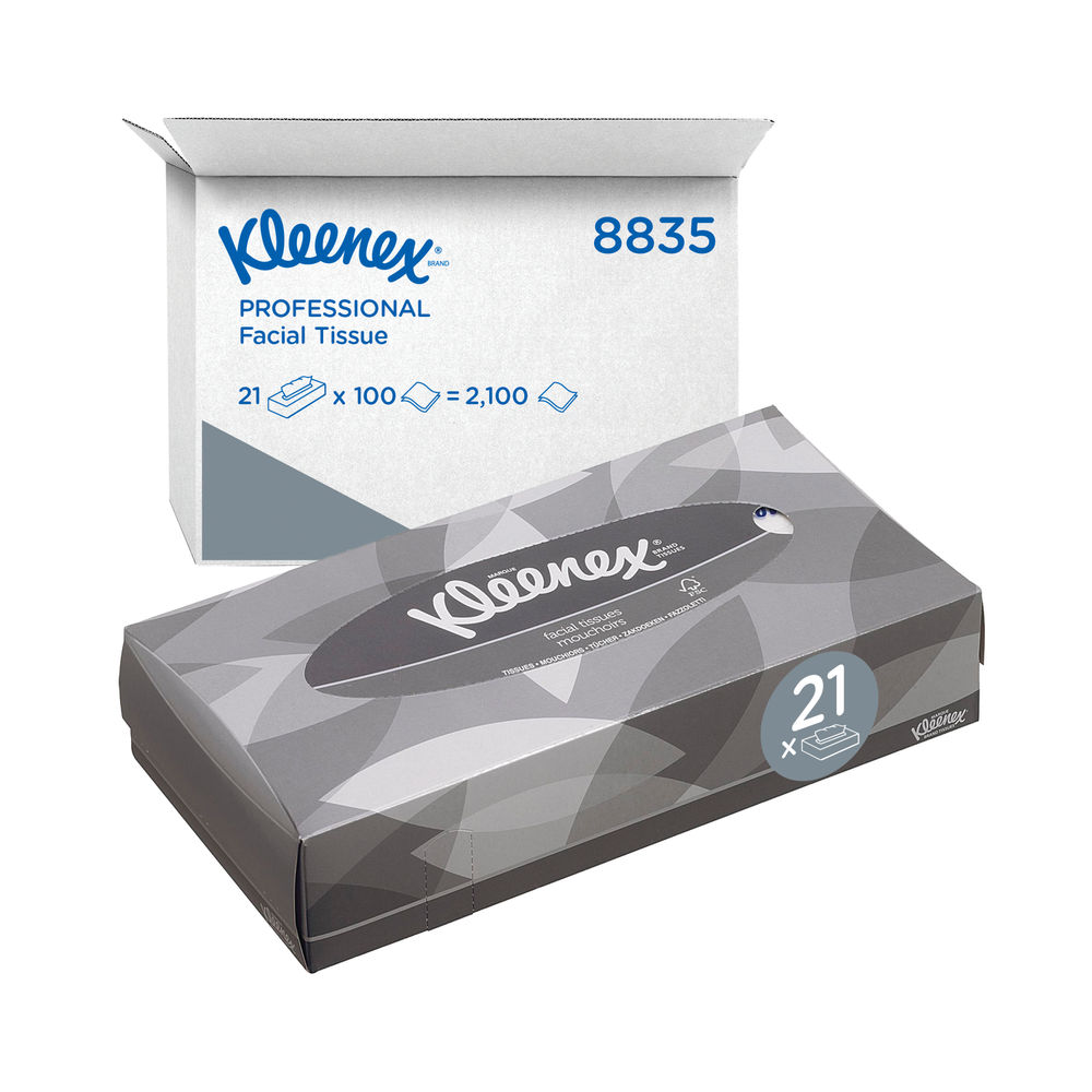 Kleenex 2 Ply Facial Tissue Boxes Pack of 21 8835