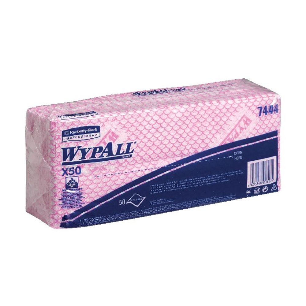 Wypall X50 Cleaning Cloths Red (50 Pack) 7444