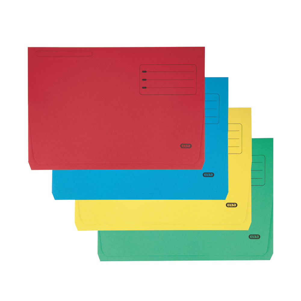 Elba Foolscap Document Wallet, Bright Assorted - Pack of 25 - 76610 Elba Foolscap Document Wallet, Bright Assorted - Pack of 25 - 76610
