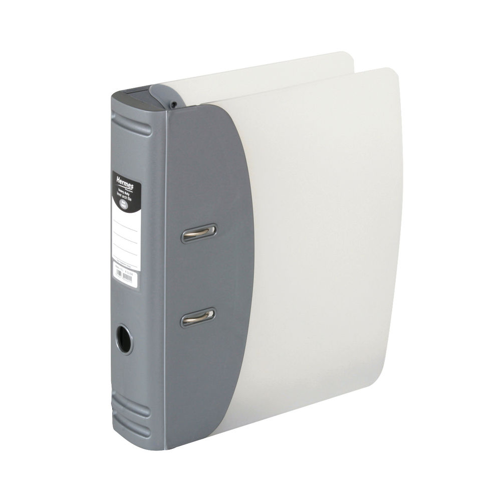 Hermes Heavy Duty A4 Silver Lever Arch File, 80mm - 832006 Hermes Heavy Duty A4 Silver Lever Arch File, 80mm - 832006