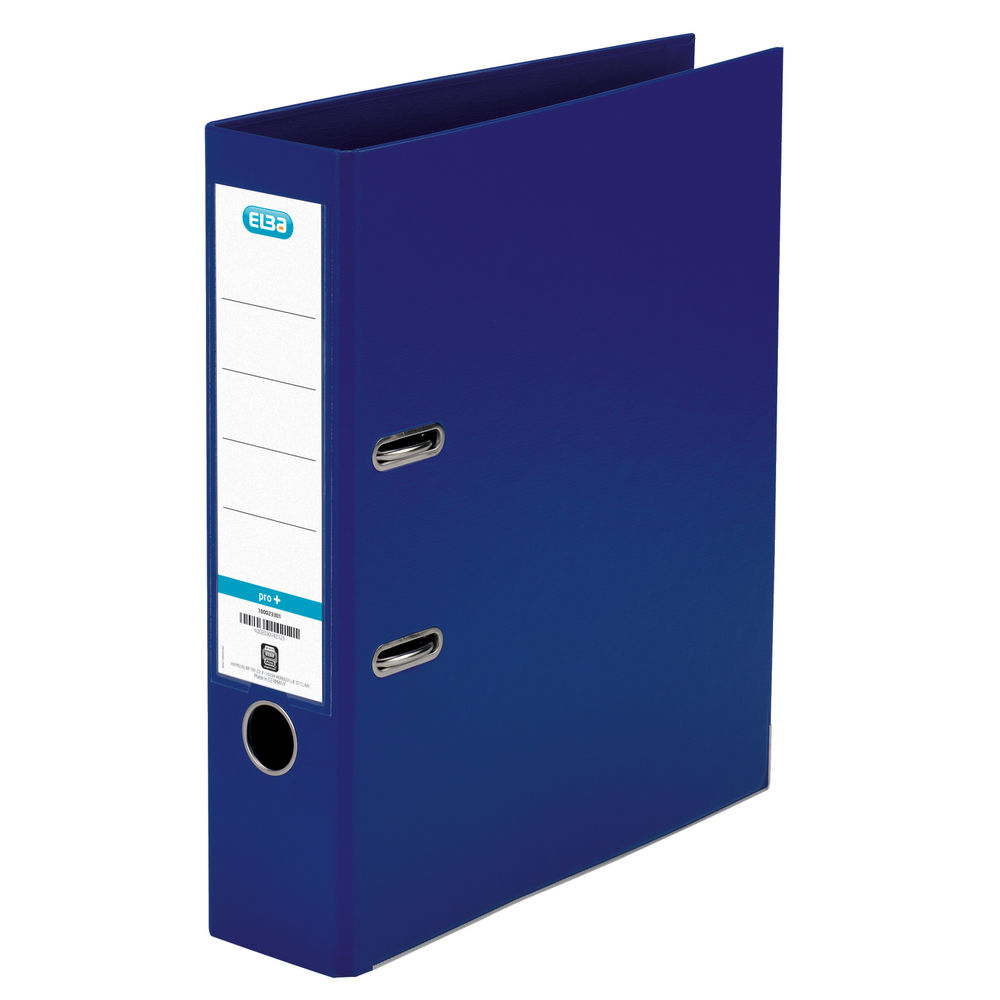 Elba 70mm Lever Arch File Plastic A4 Blue 1450 01