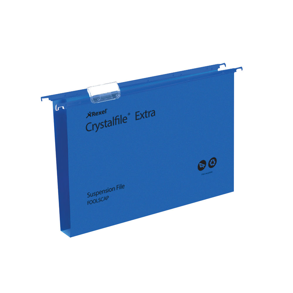 Rexel Crystalfile Extra 30mm Blue Suspension File (Pk 25) 70633 Rexel Crystalfile Extra 30mm Blue Suspension File (Pk 25) 70633