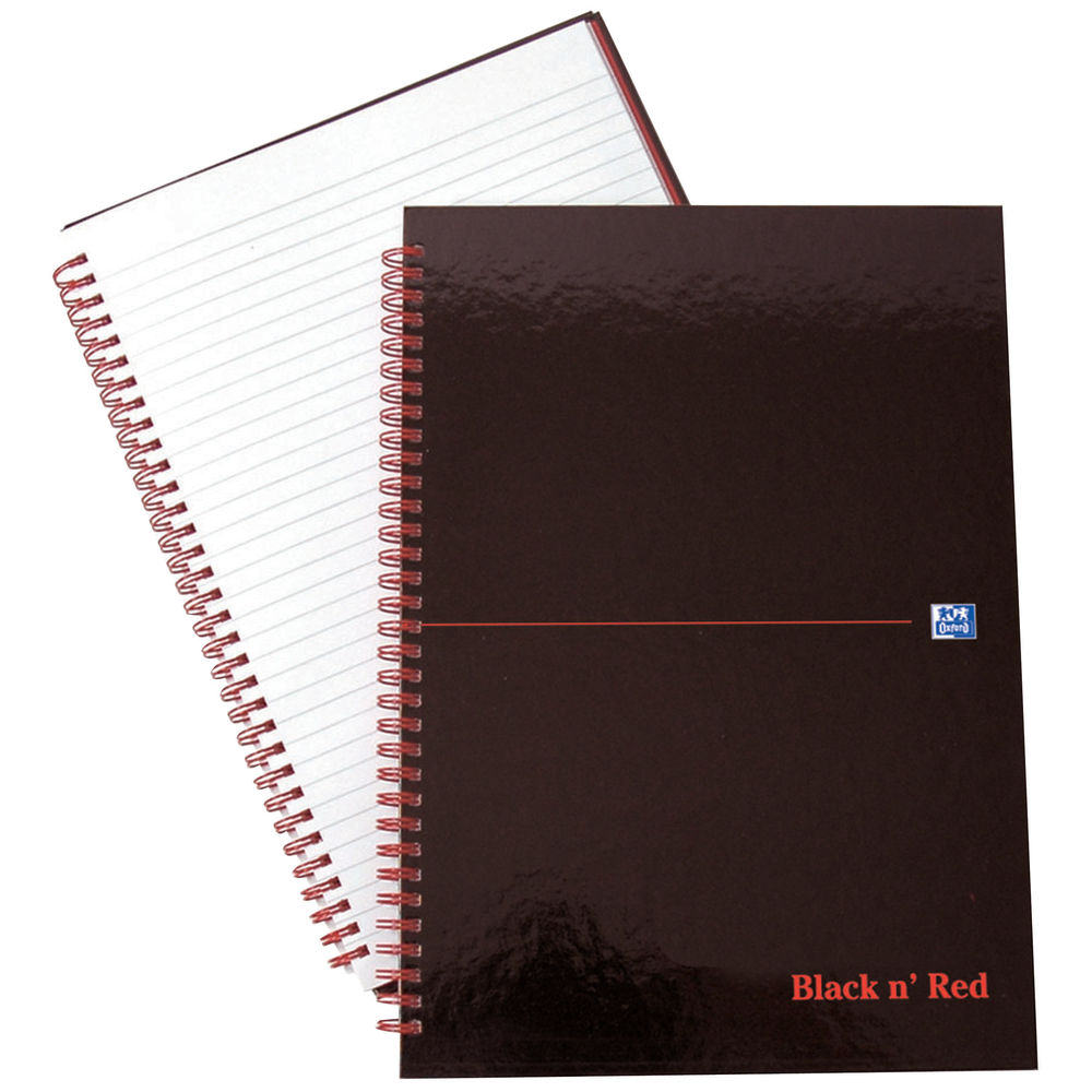 Black n' Red Ruled Wirebound Hardback Notebook A4 (7 Pack) 846350115