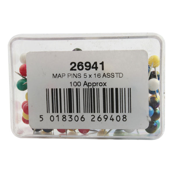 Map Pins Assorted (100 Pack) 26941