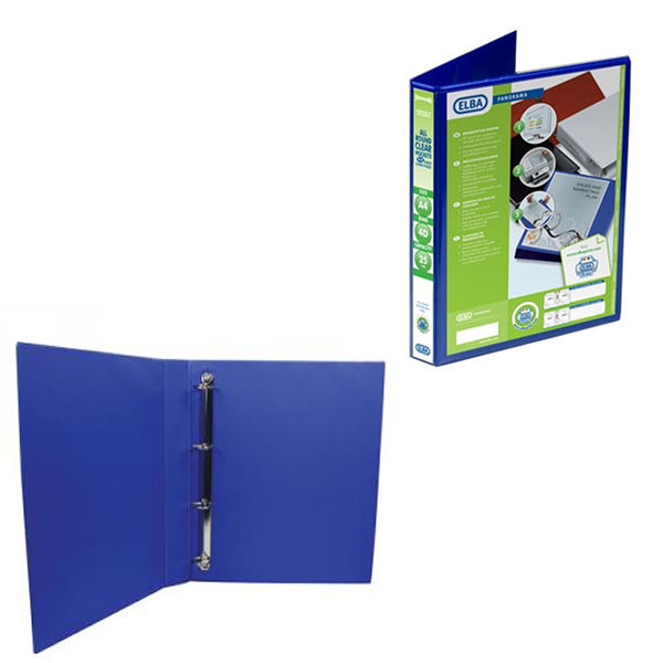Elba Panorama Blue A4 Presentation 4D Ring Binder, Pk 6 - 400008415 Elba Panorama Blue A4 Presentation 4D Ring Binder, Pk 6 - 400008415