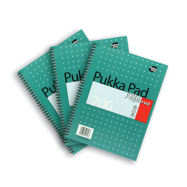Pukka Pad Square Wirebound Metallic Jotta Notepad 200 Pages A4 (Pack of ...
