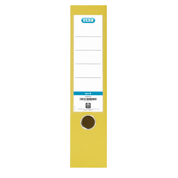 Elba 70mm Lever Arch File Plastic Yellow A4 100080901