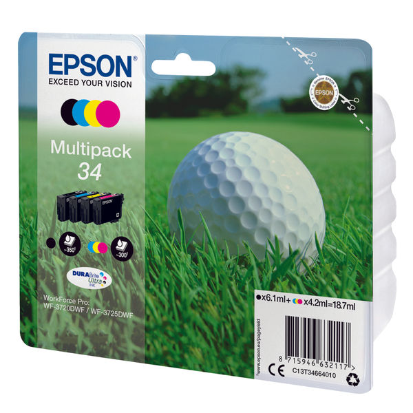Genuine Epson Inks 34 / 34 XL 1, 3 & MULTIPACK / WF-3720DWF 3725 DWF WF ...