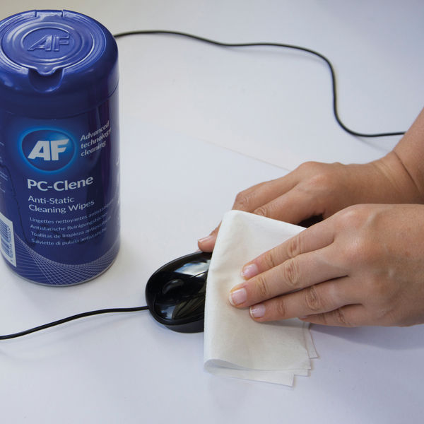 AF PC-Clene Anti-Static Cleaning Wipes, Pack of 100 - PCC100 AF PC-Clene Anti-Static Cleaning Wipes, Pack of 100 - PCC100