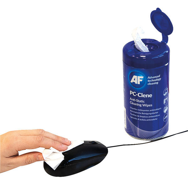 AF PC-Clene Anti-Static Cleaning Wipes, Pack of 100 - PCC100 AF PC-Clene Anti-Static Cleaning Wipes, Pack of 100 - PCC100