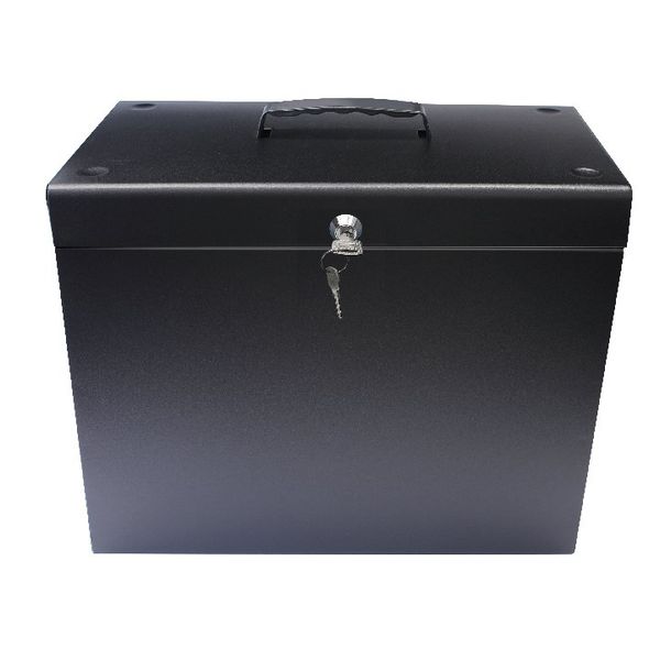 Cathedral Metal File Box Home Office A4 Black A4BK