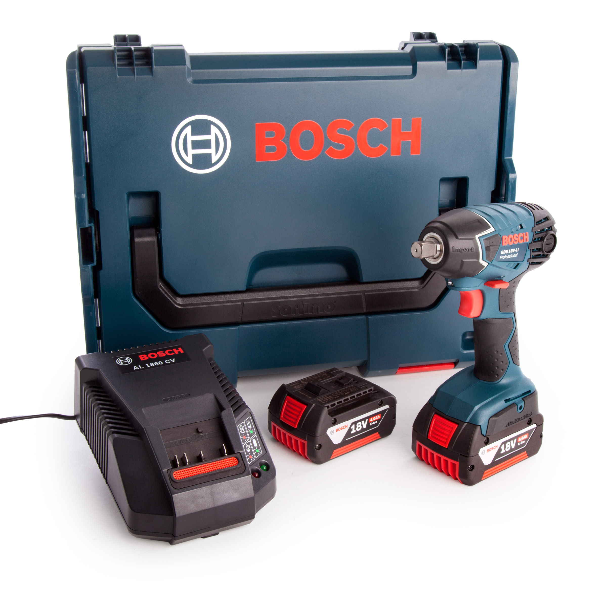 Toolstop Bosch GDS18V-LI 18V Cordless Impact Wrench (2 x 4.0Ah Batteries)