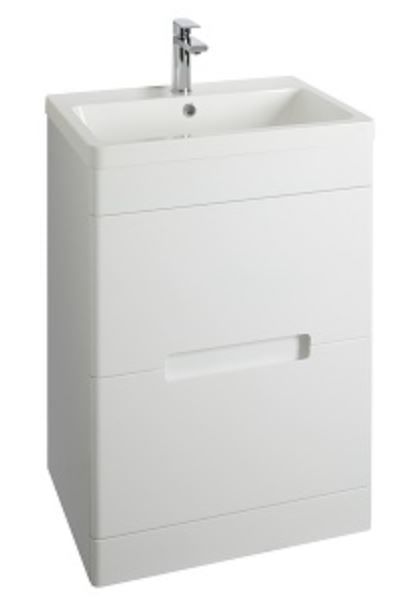 Selkirk Floor Standing 2 Drawer Unit with Basin Matt Grey 600mm - 53507 ...