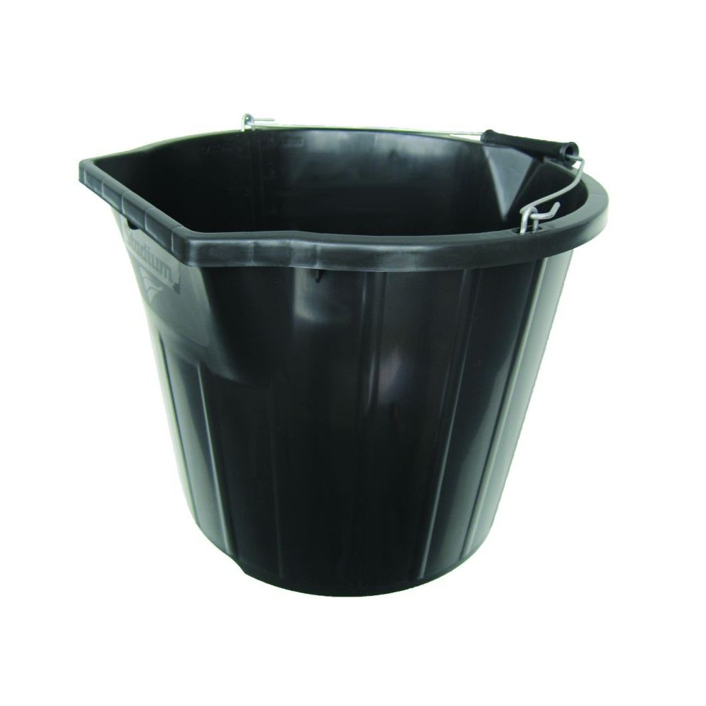 Heavy Duty Contractor Pour and Scoop Bucket Black 3 Gallon