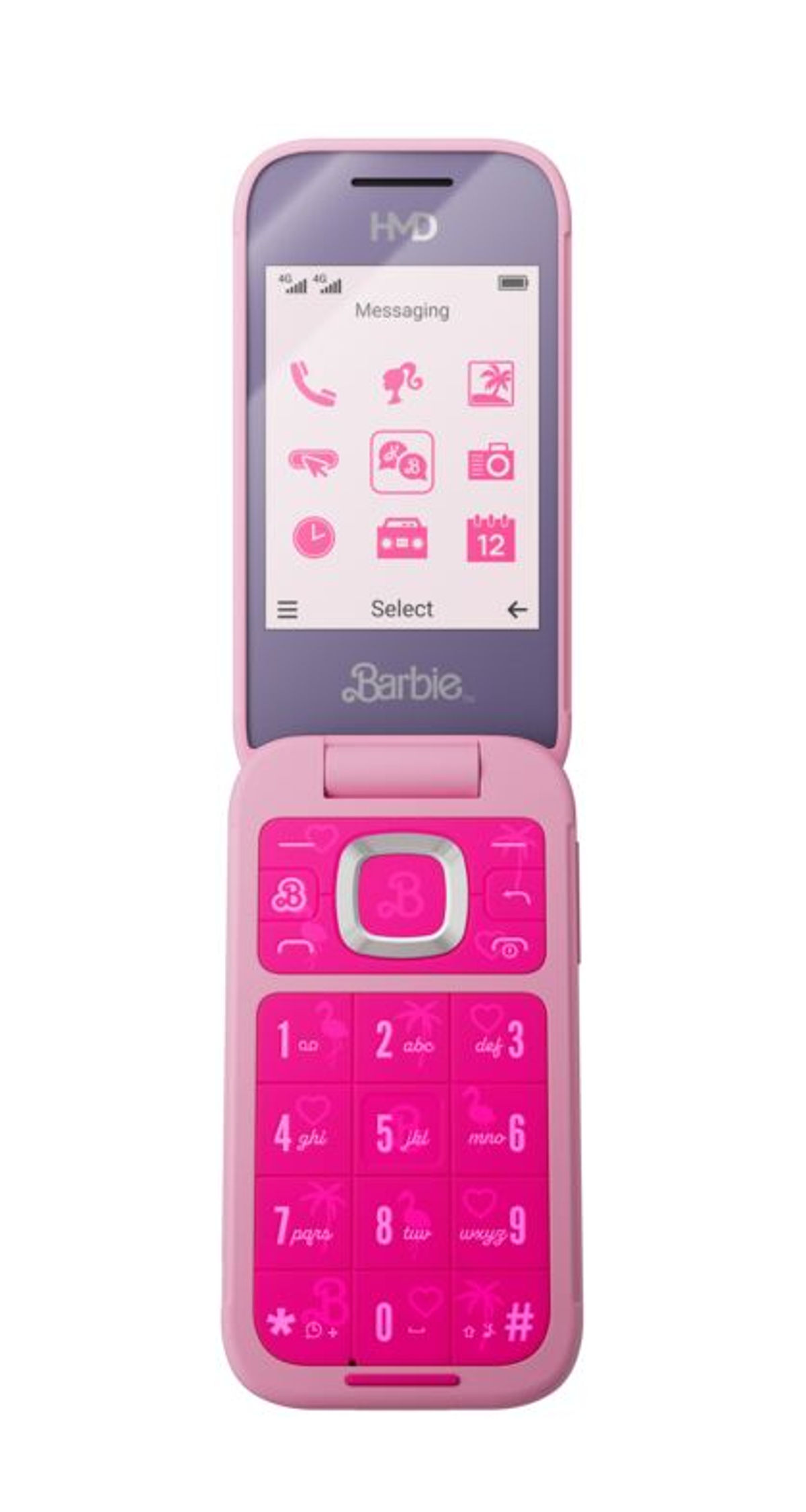 HMD Barbie Phone - 4G, VoLTE, Clamshell, Dual SIM, 7.11 cm (2.8"), 0.3 ...